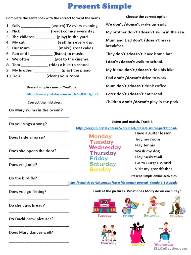 Present Simple Activities With Listening and Speaking Tasks | PDF ...