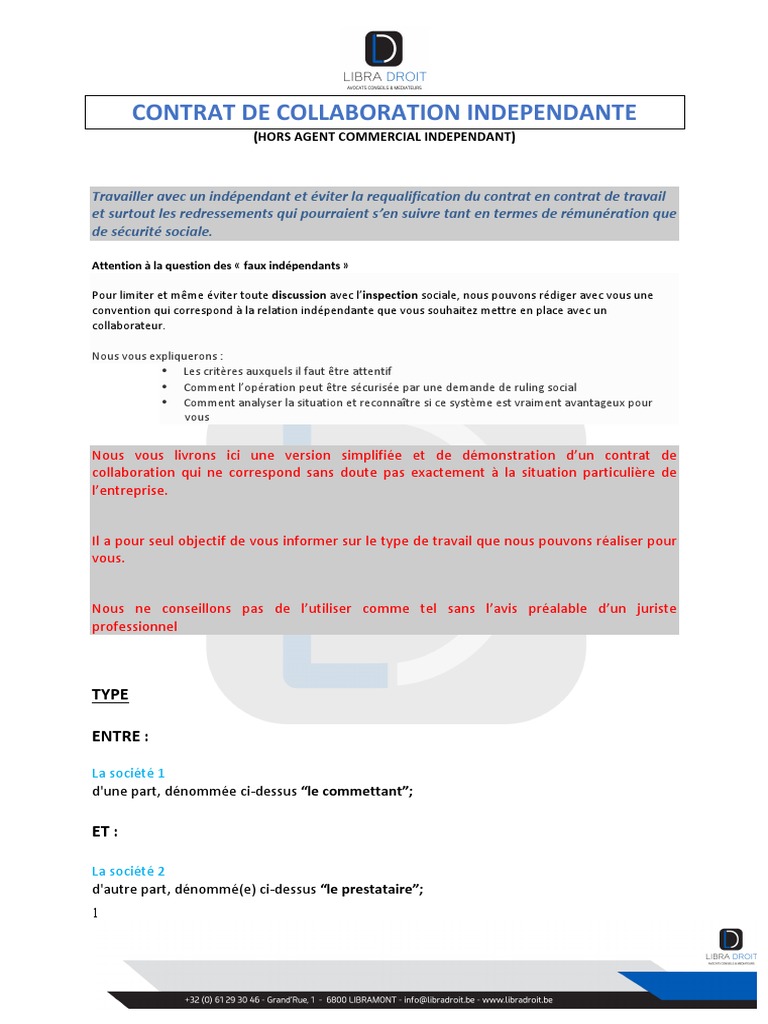Contrat de Collaboration | PDF