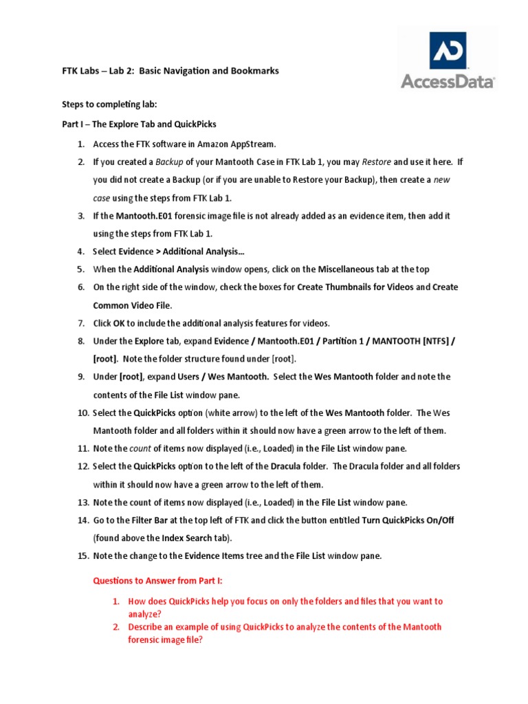 FTK Lab 2 New | PDF | Computer File | Computing
