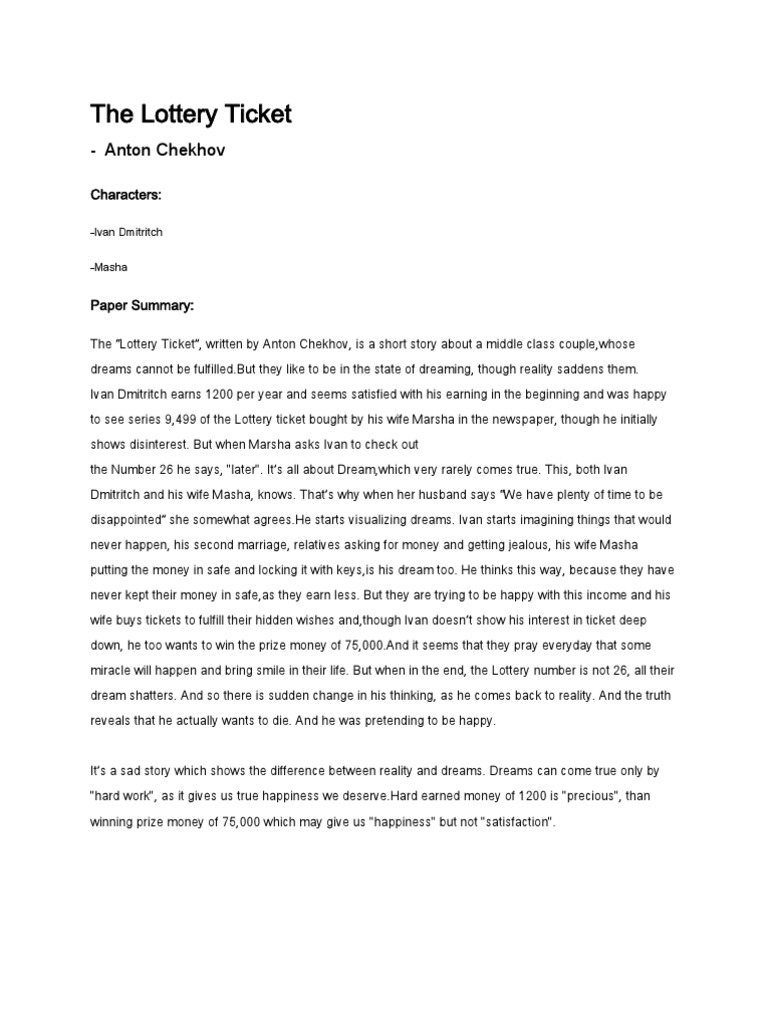 The Lottery Ticket | PDF | The Merchant Of Venice | Macbeth