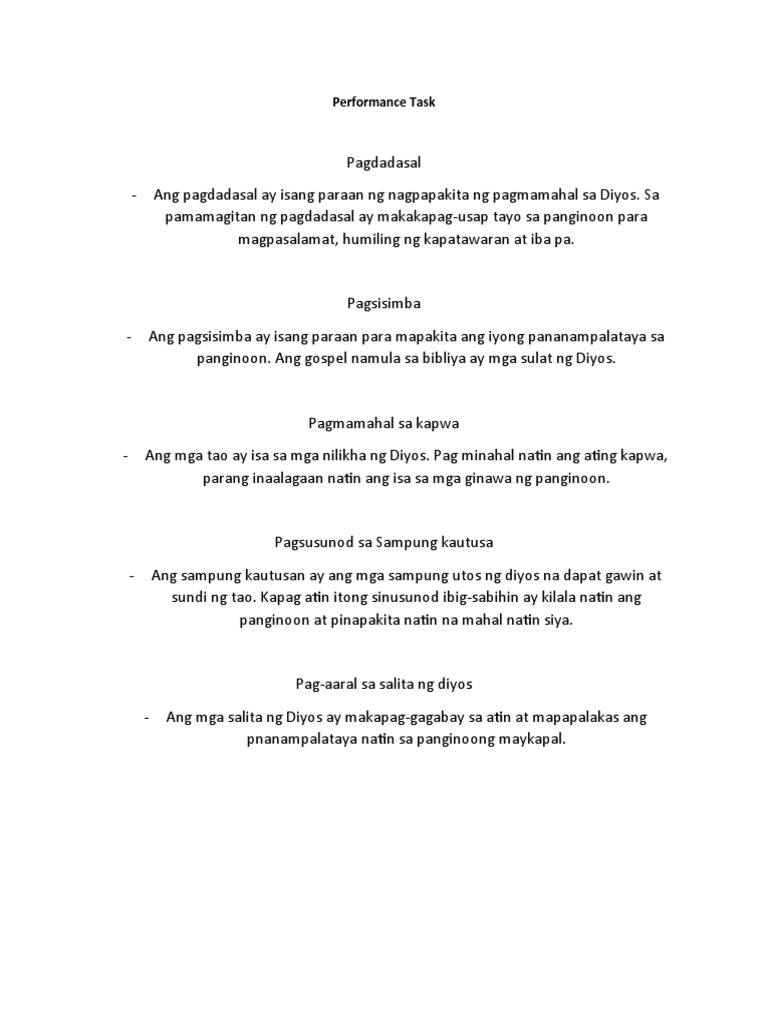 Performance Task | PDF