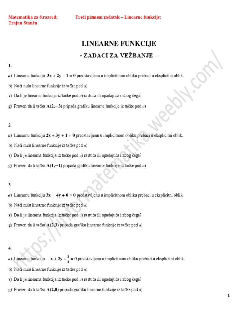 Linearne Funkcije | PDF