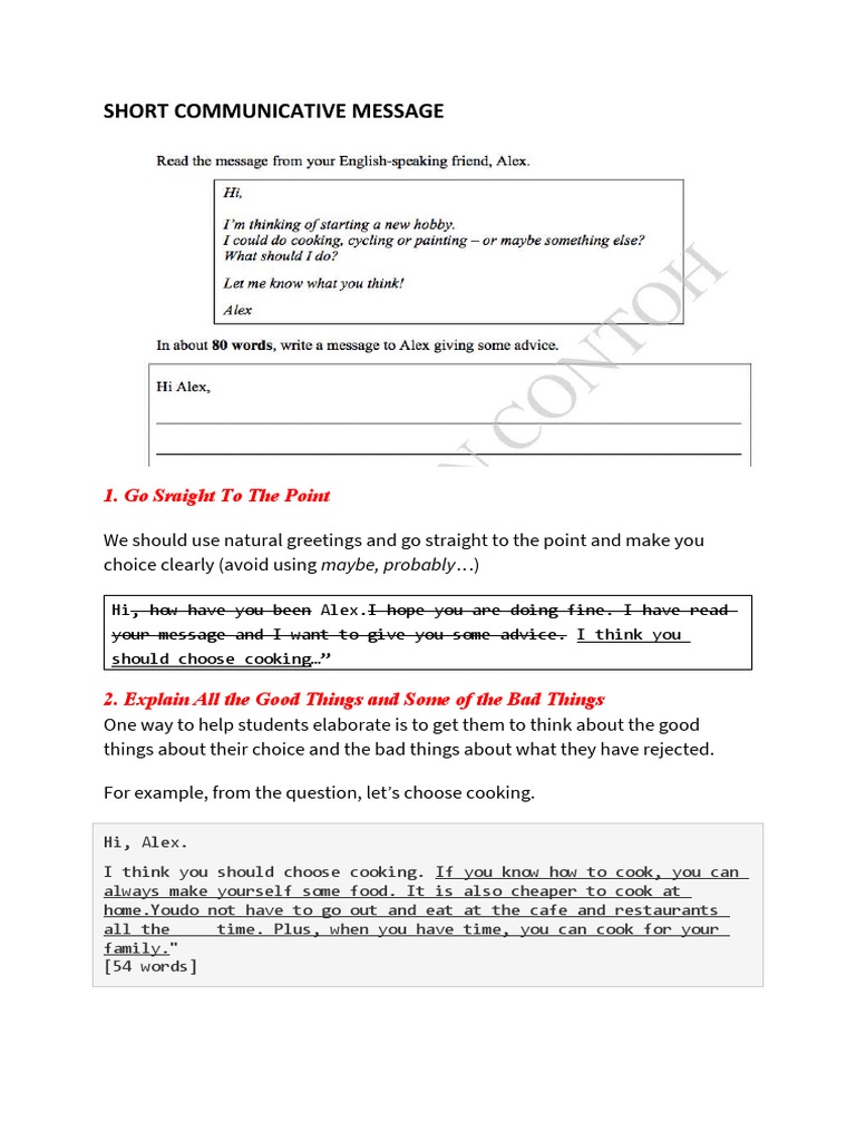 Short Communicative Message | PDF