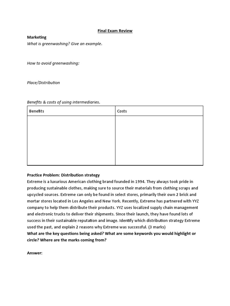 Week 12 - Final Exam Review | PDF