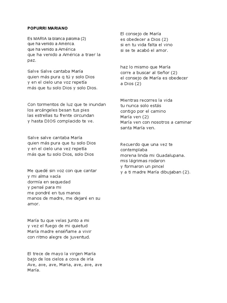 Popurri Mariano | PDF