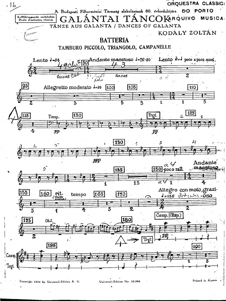 Kodaly Galata Dances Percussão | PDF
