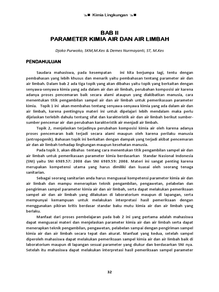 Kimia Air Dan Air Limbah | PDF