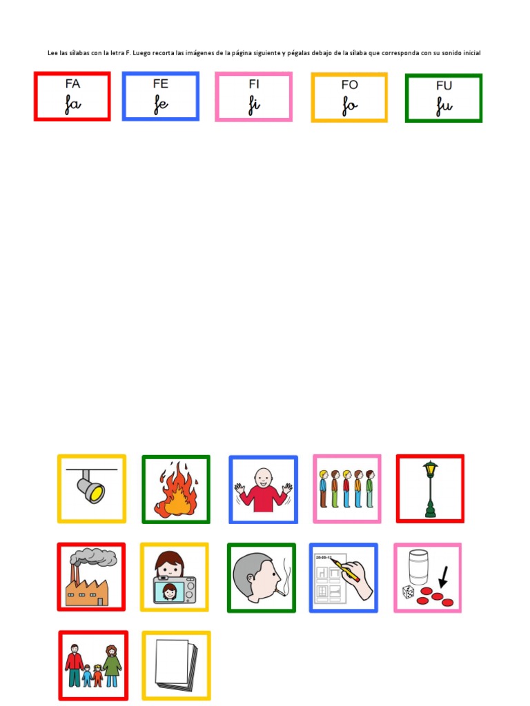 Sonido Inicial Letra F | PDF