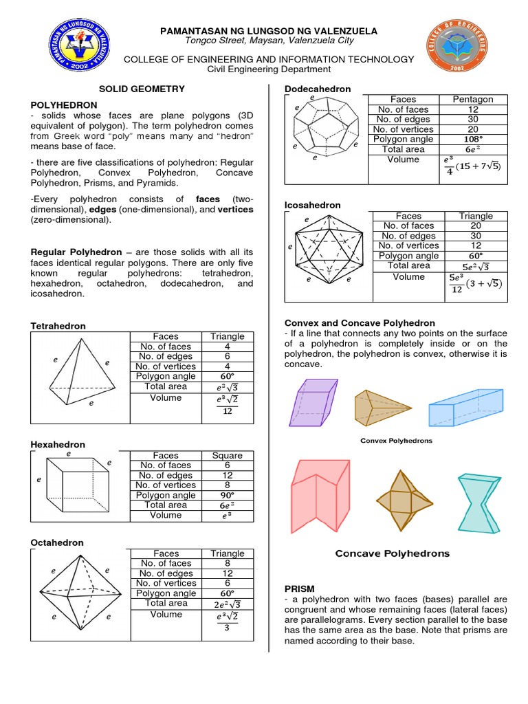 Solid Geometry: Polyhedrons & Prisms | PDF