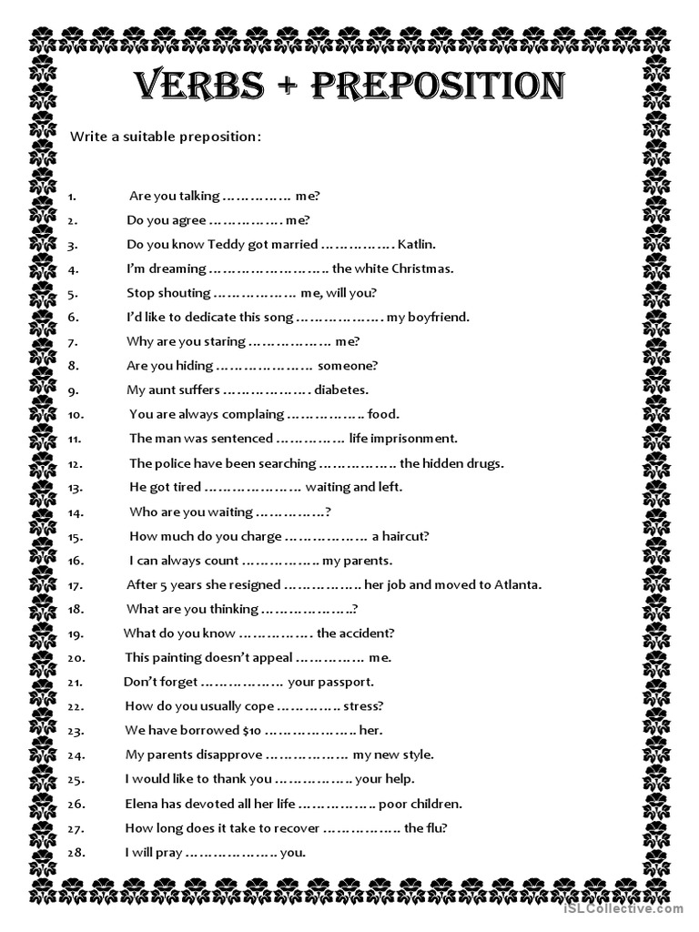 Verb + preposition | PDF