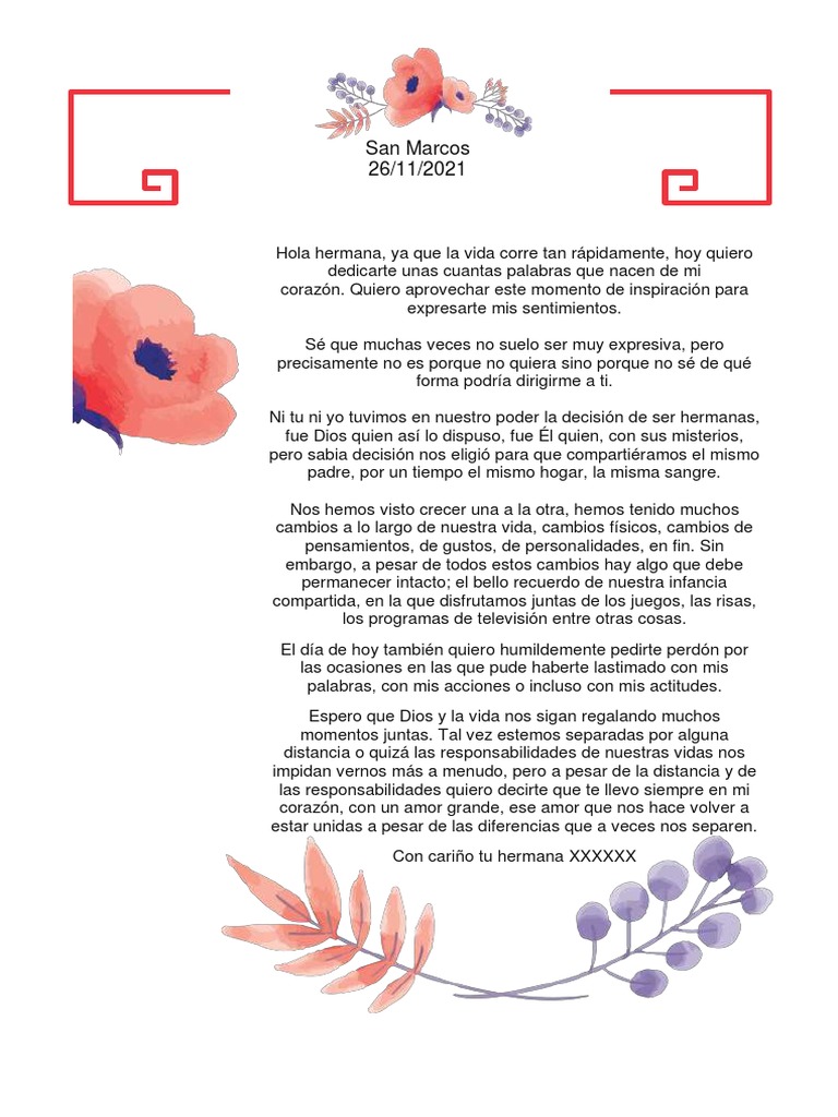 Carta A Hija Ejemplo 2 Pdf