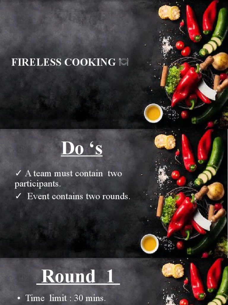 Fireless Cooking Competition Guidelines | PDF
