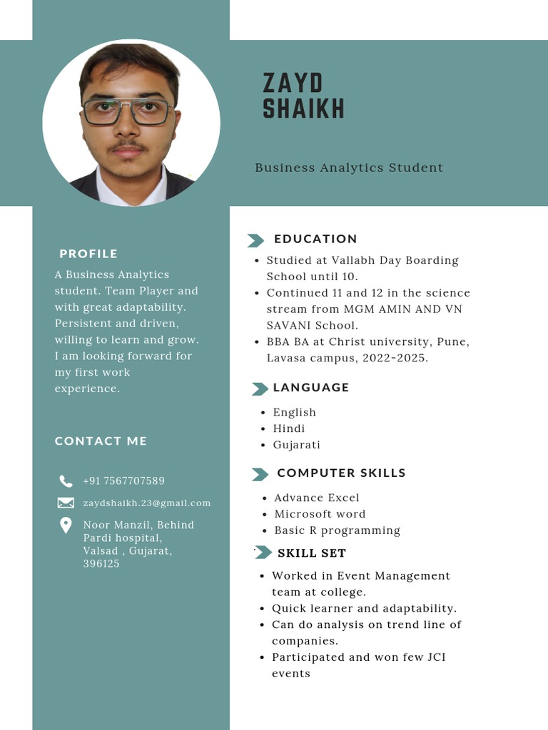 Zayd Shaikh Resume | PDF