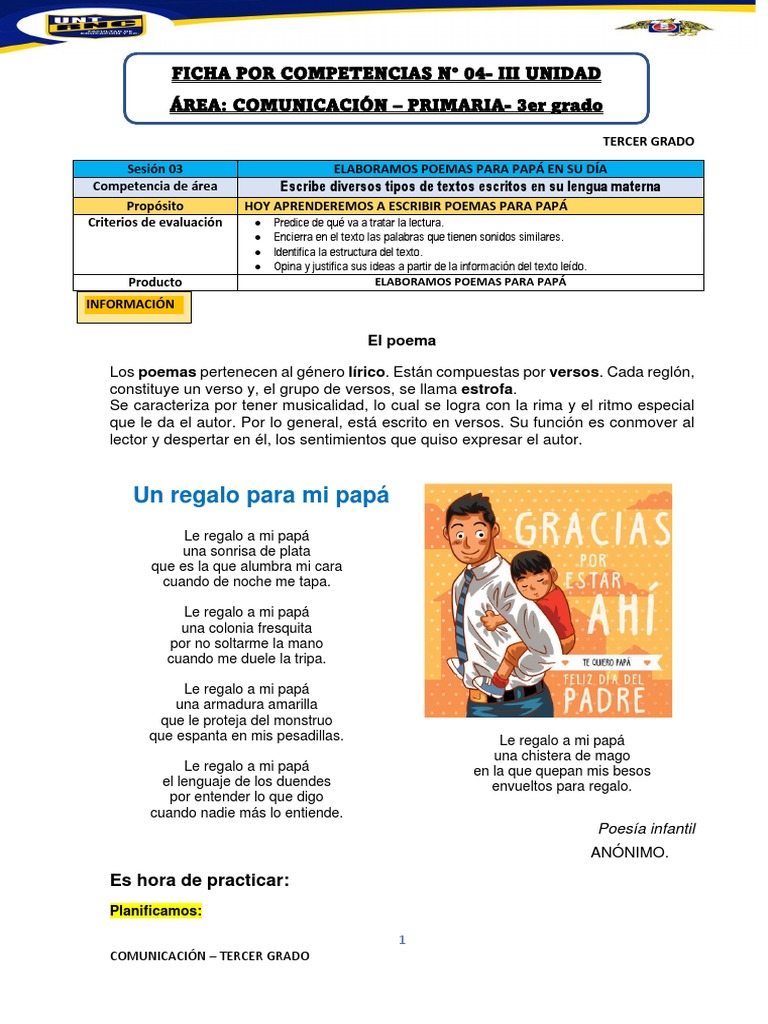 Ficha 4 El Poema 3ro 2023 | PDF | Poesía