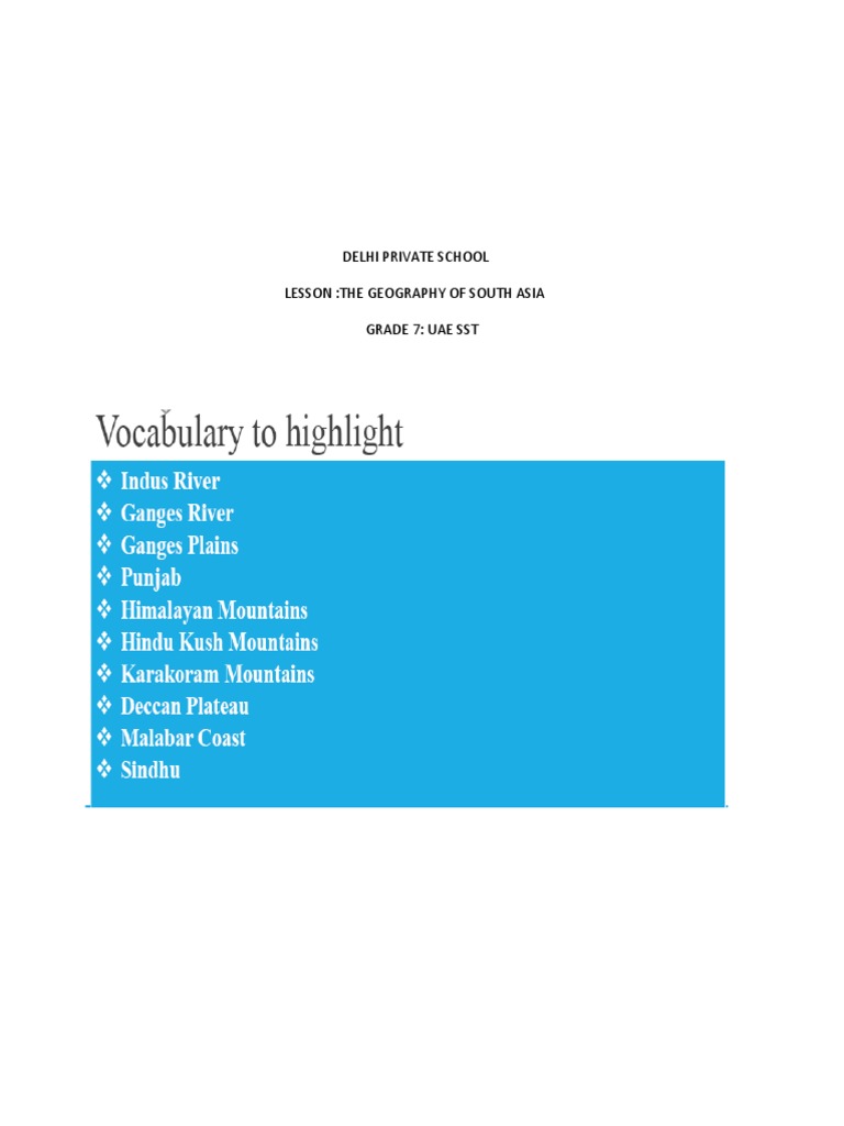 Geography of South Asia | PDF