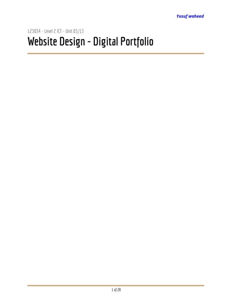 Latest 01 Unit 3 13 A Digital Portfolio Assignment 1 - Design Template ...
