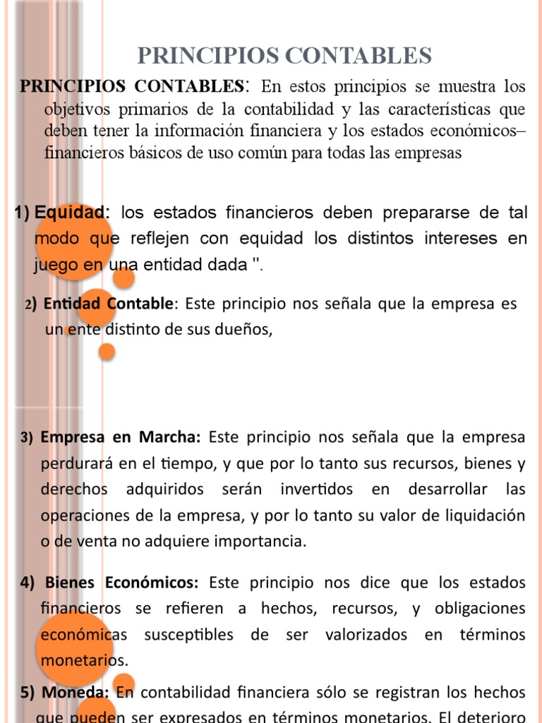 Principios Contables | PDF | Contabilidad | Estado financiero
