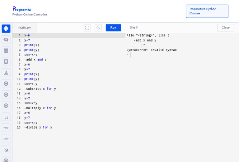 Online Python Compiler (Interpreter) | PDF