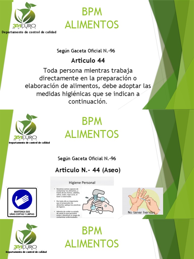Medidas Higiénicas en la Manipulación de Alimentos | PDF