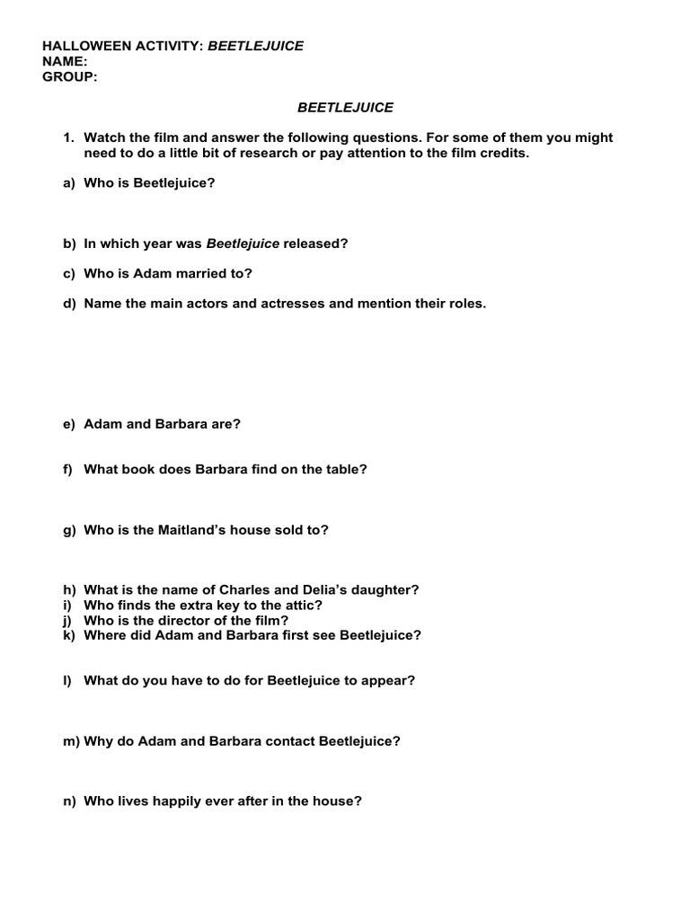 BEETLEJUICE | PDF | Language Arts & Discipline