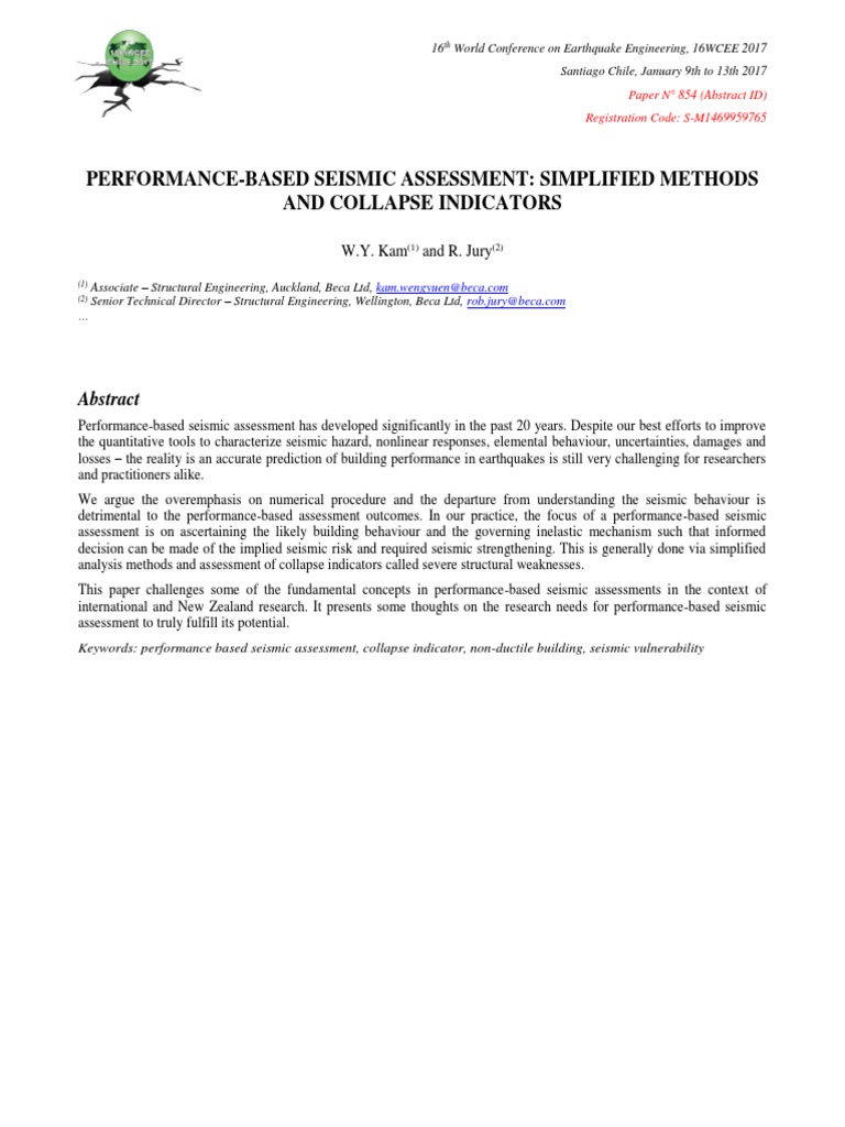 Simplified Methods for Seismic Assessment | PDF
