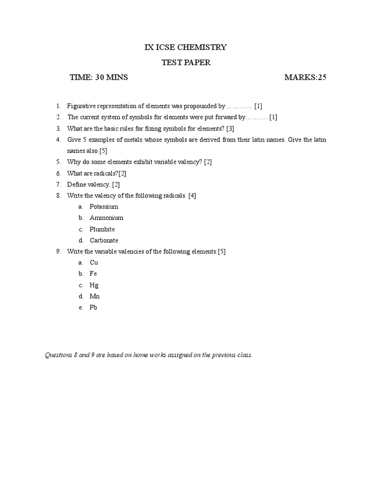 IX ICSE Unit Test 1 | PDF