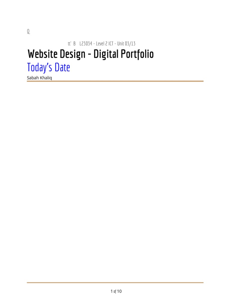 Copy of 01 Unit 3 13 A Digital Portfolio Assignment 1 - Design Template ...