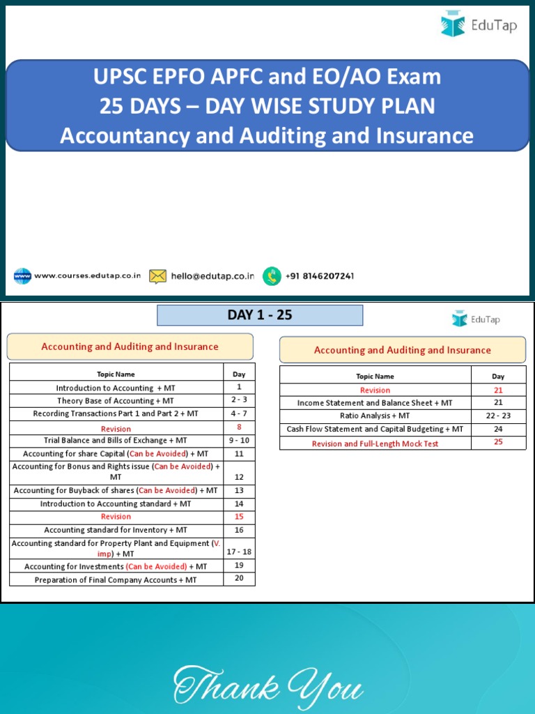 Day Wise Study Plan For Accountancy and Auditing Lyst4794 | PDF