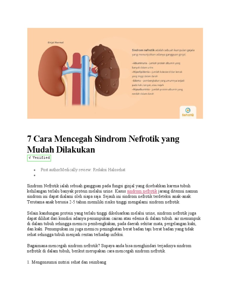 sindrome nefrotik kel 12 | PDF
