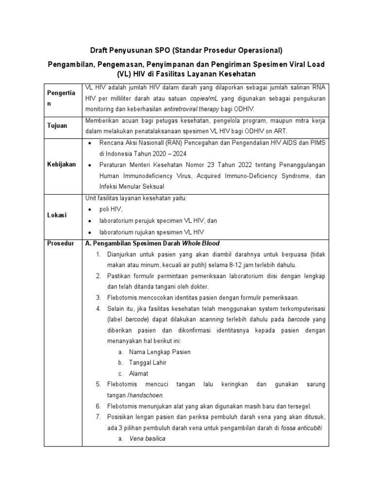 SOP Pengambilan, Pengemasan, Penyimpanan Dan Pengiriman Spesimen Viral ...