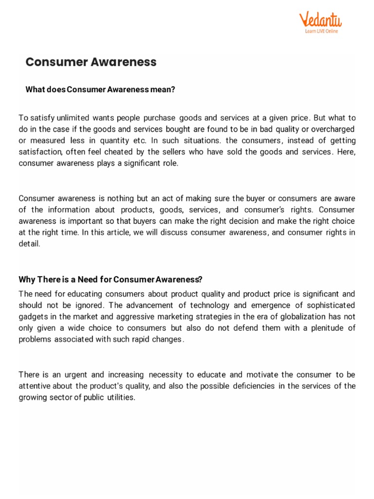 Consumer Awareness | PDF