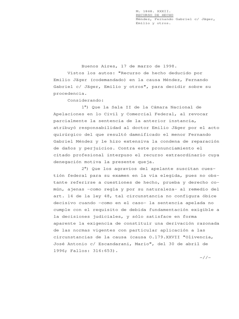 CSJN MENDEZ Autonomia Cientifica Anestesiologo | PDF