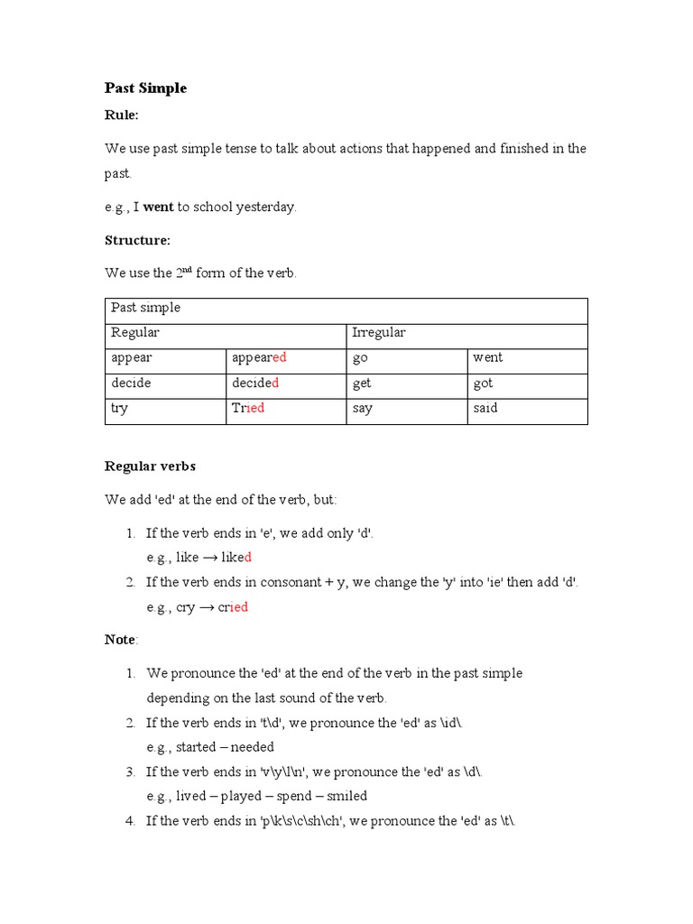 Past Simple PDF