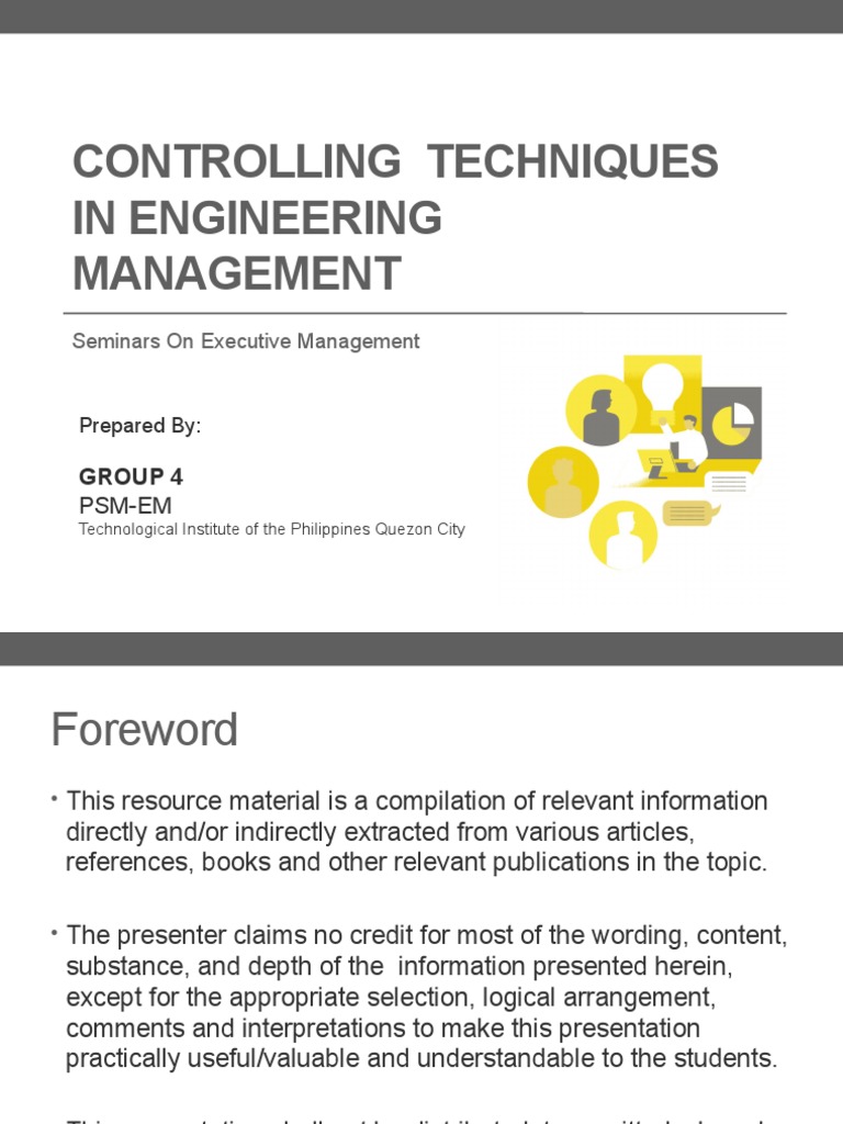 Controlling Techniques in Engineering Management | PDF | Career & Growth