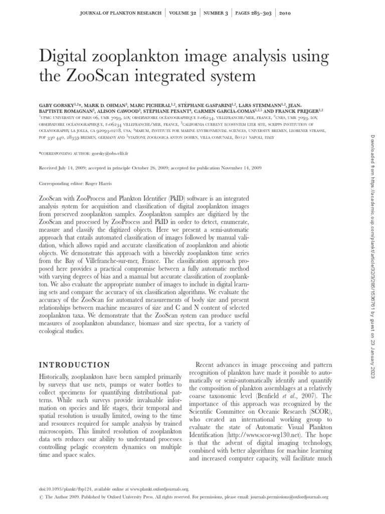 Zooscan | Download Free PDF | Statistical Classification | Image Scanner