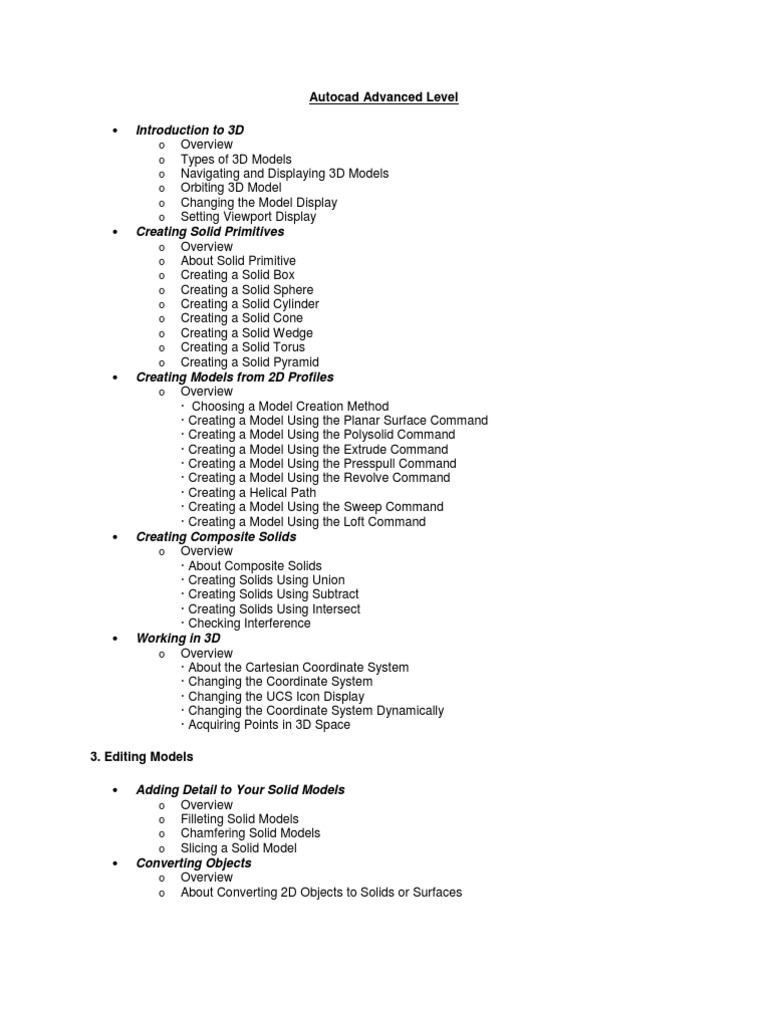 Autocad 3d Syllabus | PDF | Rendering (Computer Graphics) | 3 D ...