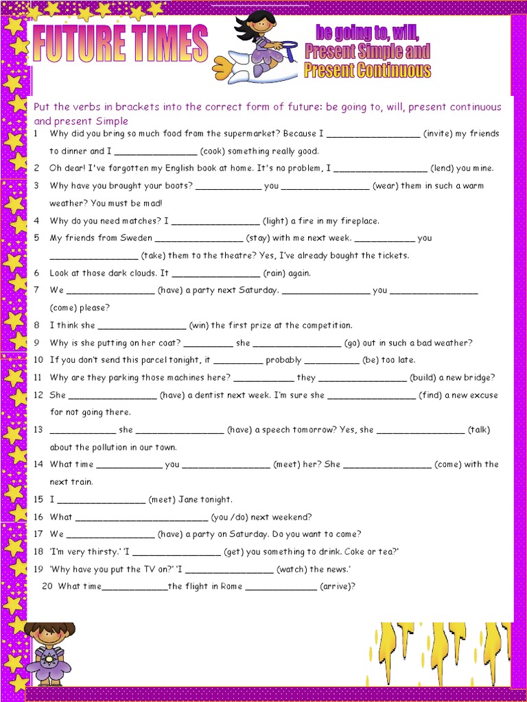 Future Tense Verb Exercises | PDF