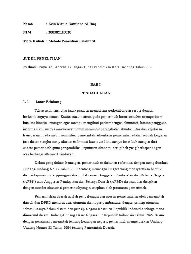 Proposal Bab 1-3 | PDF