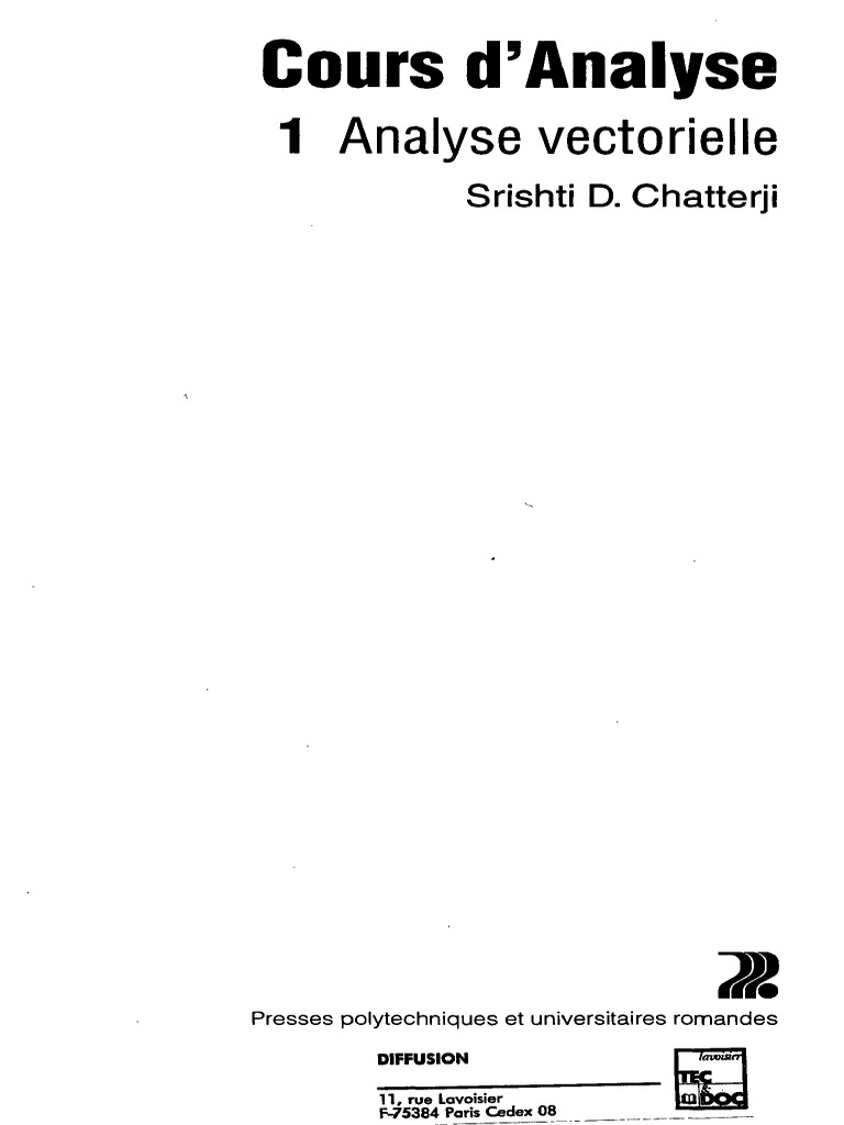 Cours d'Analyse Vectorielle PDF | PDF | Méthodes et références pédagogiques