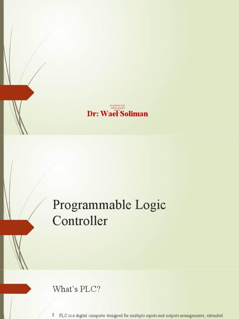 PLC Lecture8 | PDF | Programmable Logic Controller | Electronics