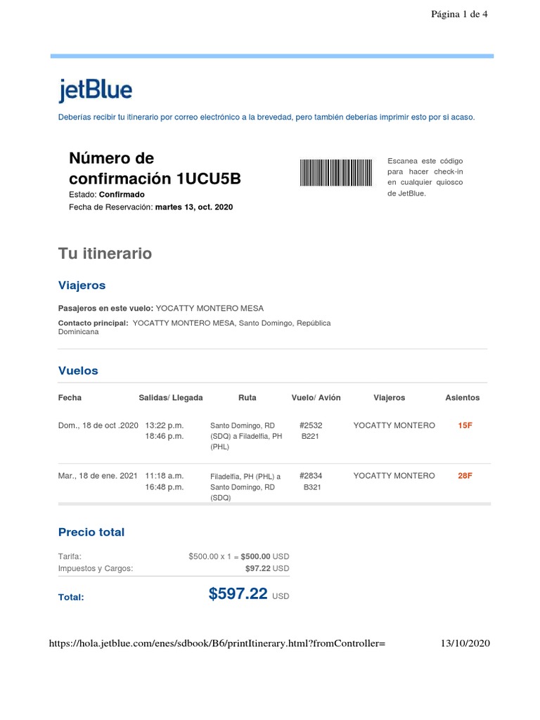 Tiquete Confirmacion | PDF | aerolíneas | Transporte