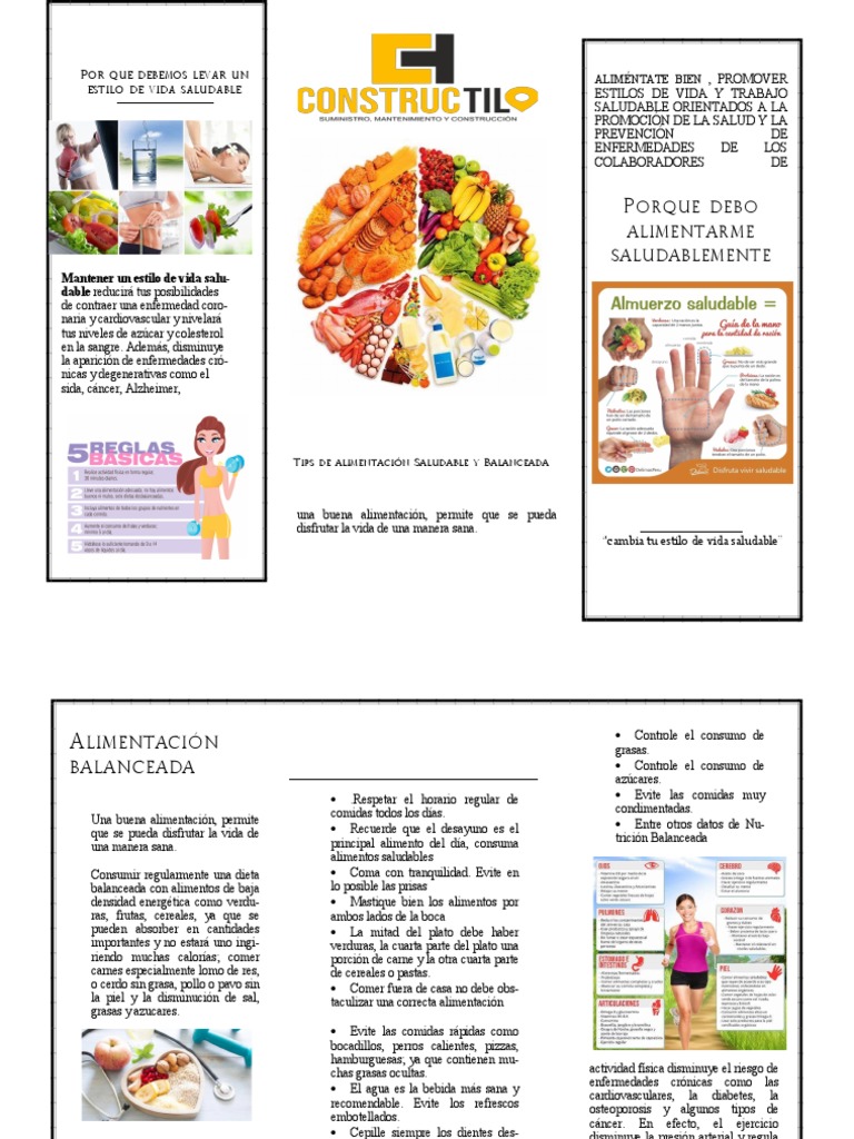 Folleto Tips de Alimentacion Saludable | PDF