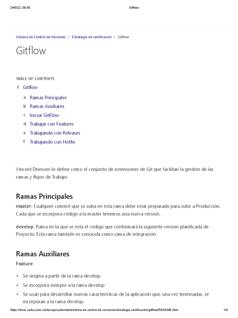 Gitflow | PDF | Software del sistema | Programación de computadoras