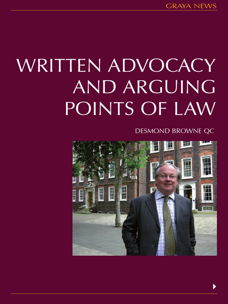 Written Advocacy Arguing Points of Law | PDF | Judgment (Law) | Judge