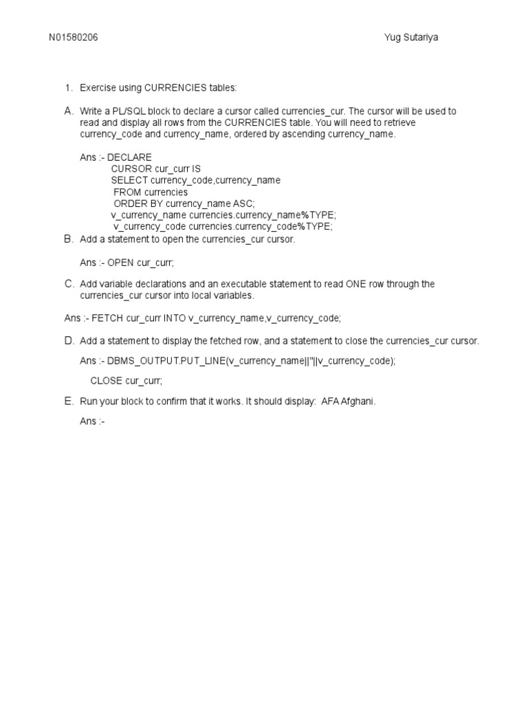 Plsql 5 Practice Pdf Pl Sql Control Flow