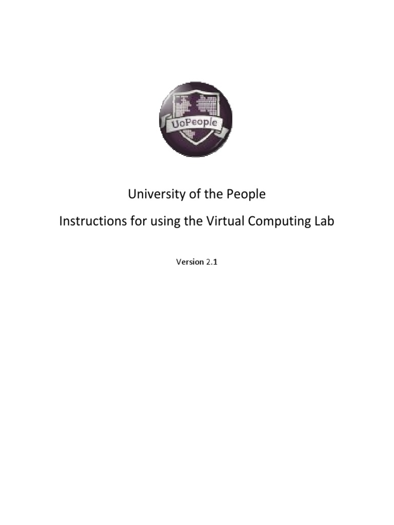 University of the People Virtual Computing Lab Instructions v2.1 | PDF | Java (Programming ...