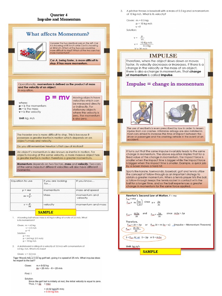 Impulse and Momentum Activity | PDF