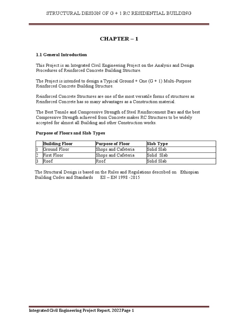 G+1 RC Building Design Guide | PDF | Reinforced Concrete | Concrete