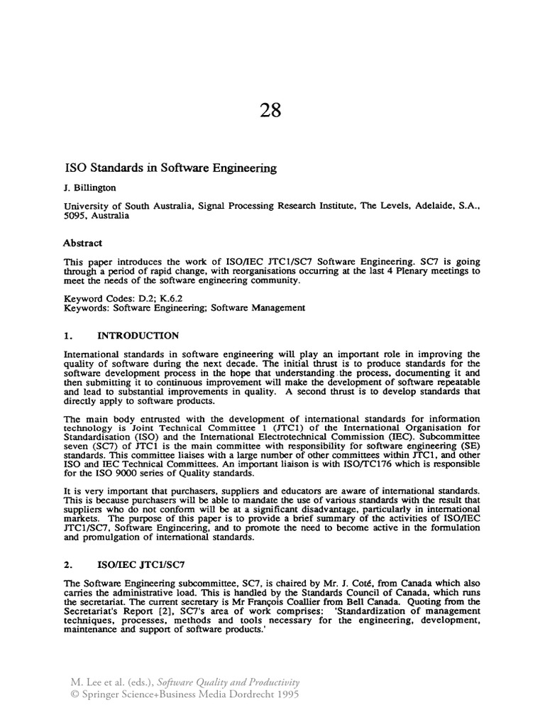 ISO Standards Software Engineering | PDF