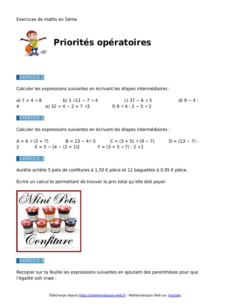 Exercices de Maths en 5eme | PDF | Zone | Triangle
